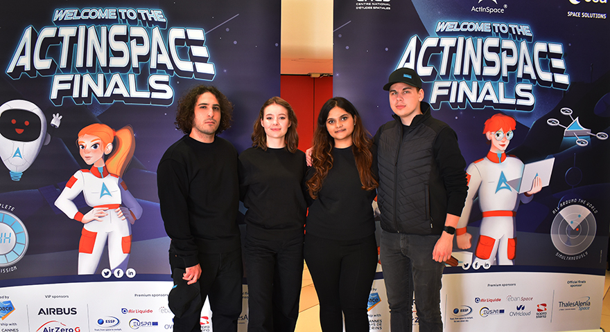 Waste-collecting robot at hackathon